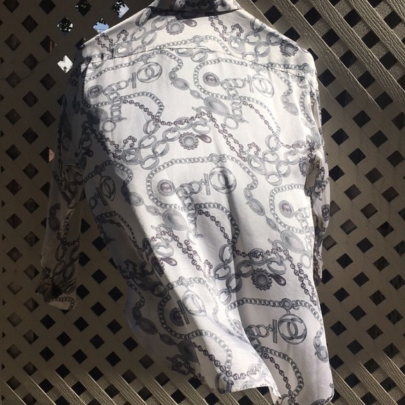 CHANEL | Tops | Chanel Vintage Logo Blouse | Poshmark